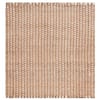 SAFAVIEH Natural Fiber Beige/Bleach 6 ft. x 6 ft. Woven Frayed Square ...