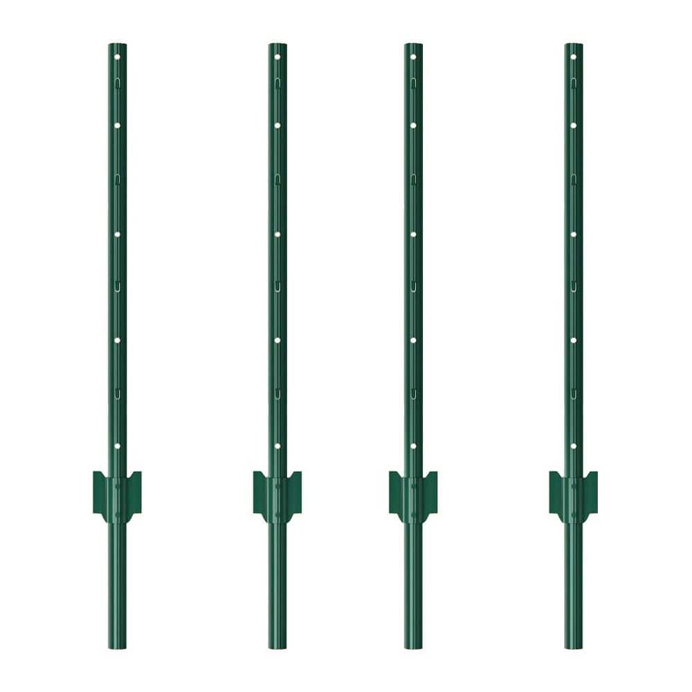 Ashman Online 1-1/4 in. x 3/4 in. x 3 ft. 14-Gauge Green Steel U-Fence ...