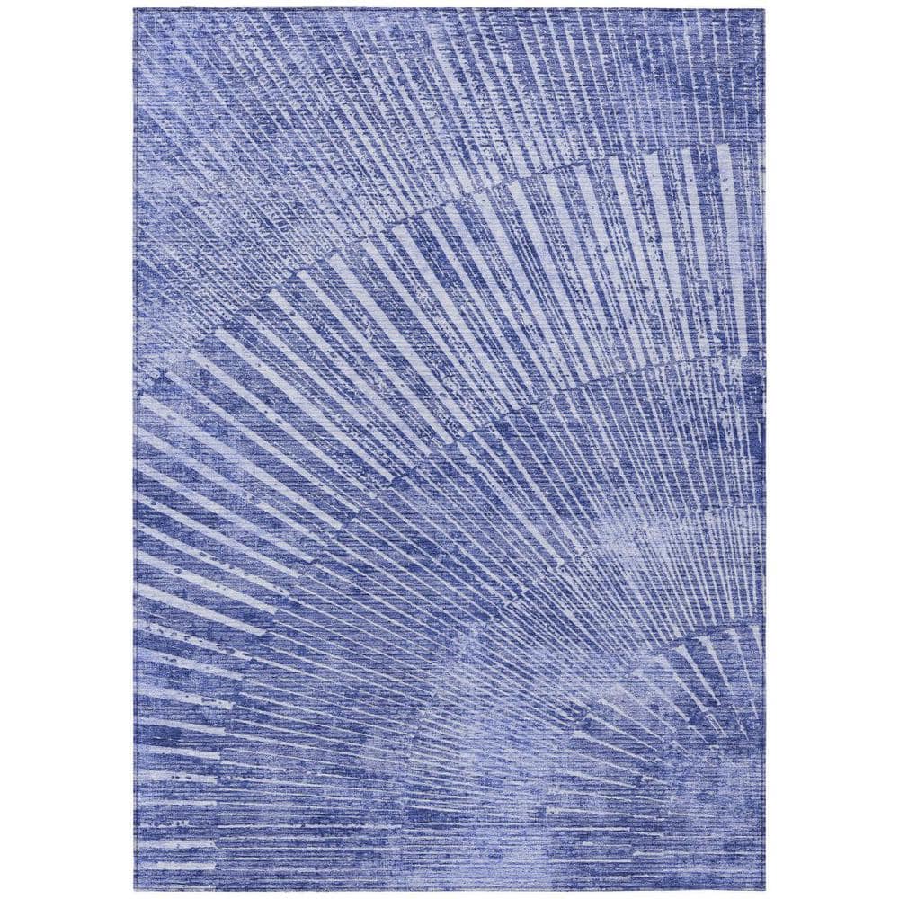 HomeRoots Navy Blue 9 ft. x 12 ft. Woven Abstract Rectangle Indoor ...