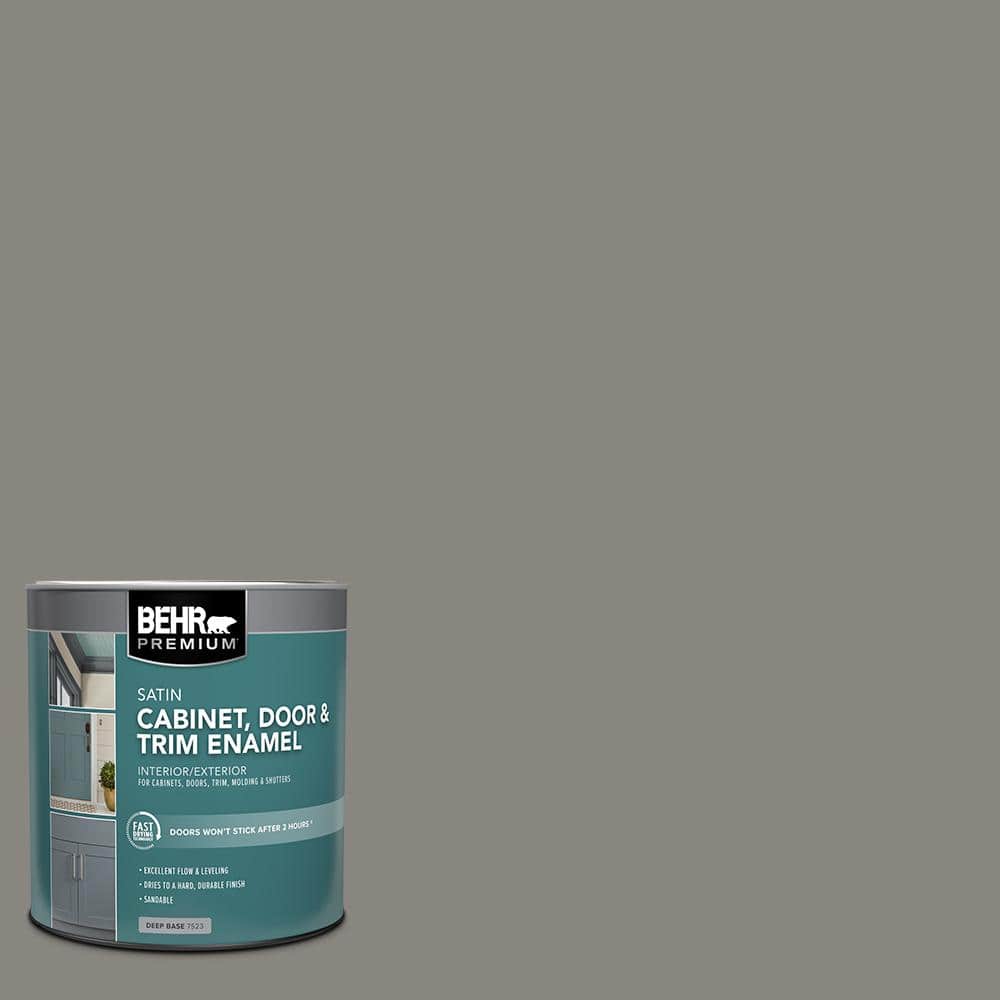 BEHR PREMIUM 1 qt. #SC-137 Drift Gray Satin Enamel Interior/Exterior ...