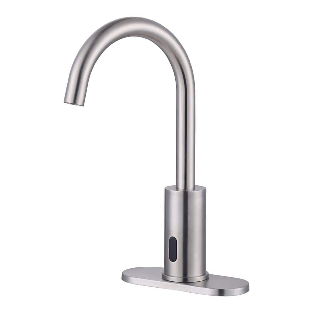 ALEASHA 4 Centerset Touchless Single Hole Bathroom Faucet in Brushed ...