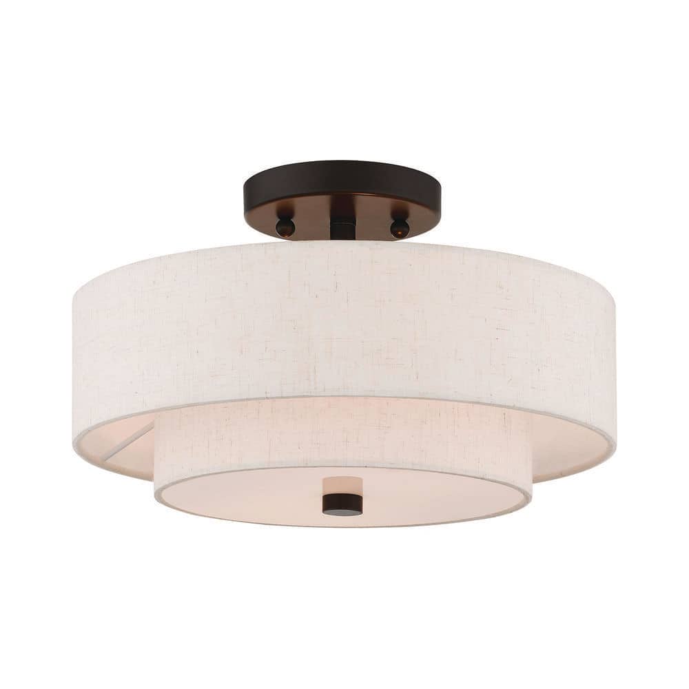 AVIANCE LIGHTING Somerhill 13 in. 2-Light English Bronze Semi-Flush ...