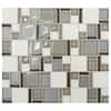 Daltile Premier Accents Silver Block 11 in. x 13 in. x 8 mm Glass and ...