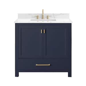 Azzuri Riley 37 in. W x 22 in. D Bath Vanity in Sea Salt Gray with ...