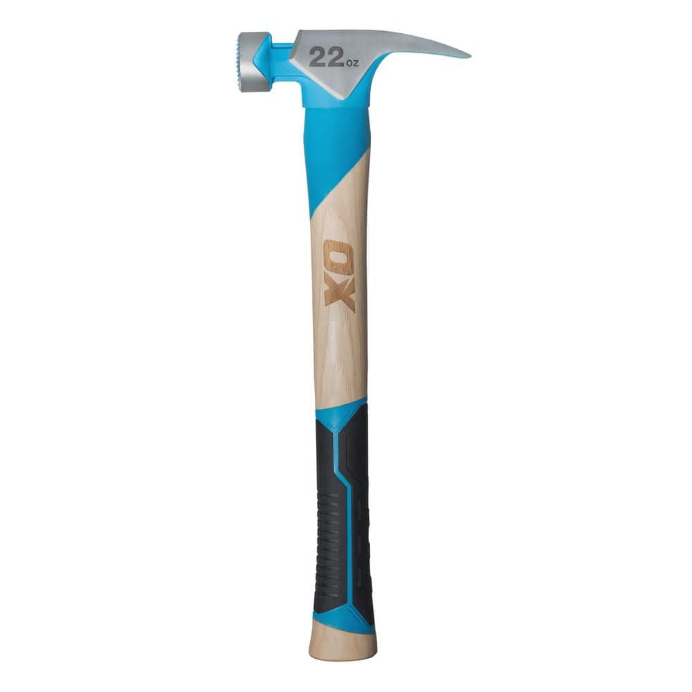 OX TOOLS Pro 22 oz. Milled Face Framing Hammer : Straight Hickory ...