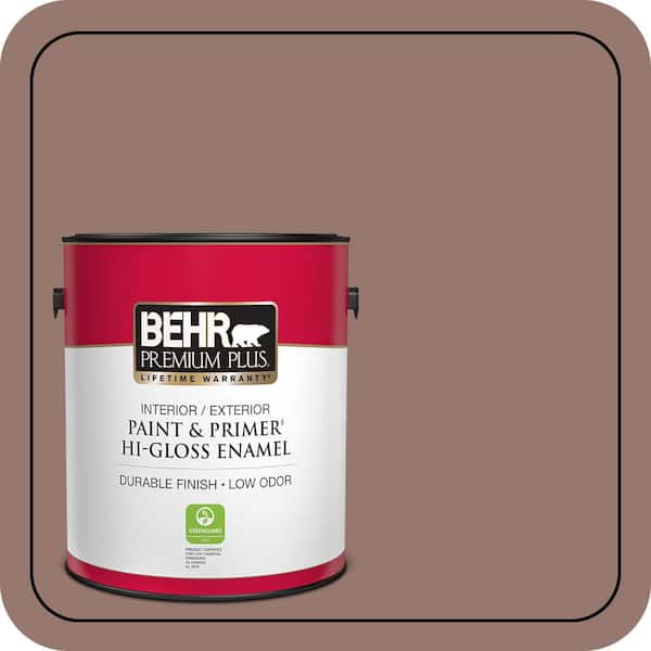 BEHR PREMIUM PLUS 1 gal. #N160-5 Chocolate Delight Hi-Gloss Enamel ...