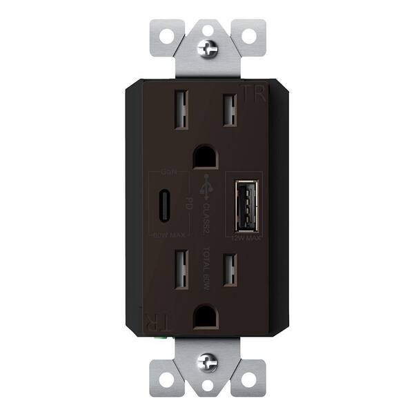 TOPGREENER 15 Amp Duplex Receptacle, 60-Watt Power Delivery USB Outlet ...