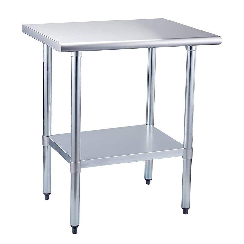 tunuo 36 in. x 24 in. Stainless Steel Kitchen Utility Table with ...