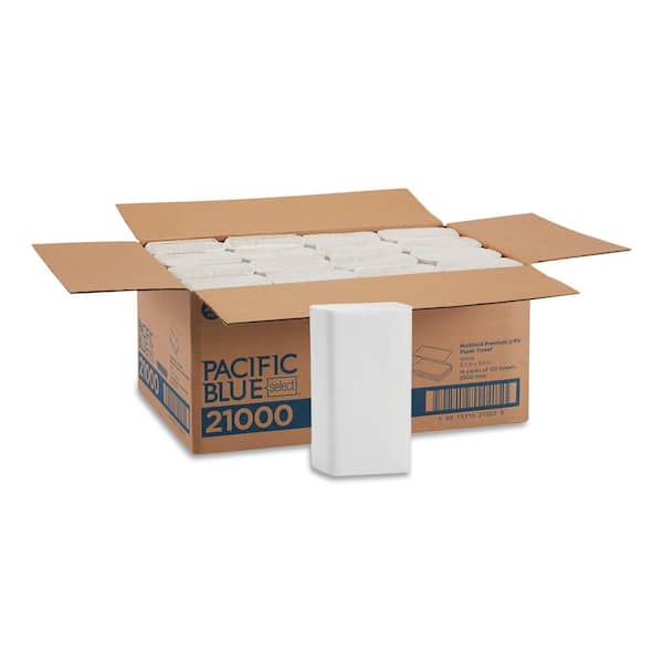 GP Blue Select White Multi-Fold 2-Ply Paper Towels 9 1/5 x 9 2/5 (125 ...