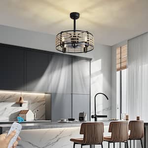 Deyidn 19.69 in. Indoor Hemp Rope Ceiling Fan Light Brown with Light ...