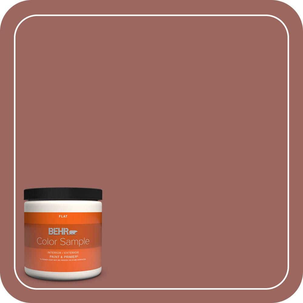 BEHR PREMIUM PLUS 8 oz. #ECC-34-3 Terra Cotta Sun Flat Interior ...