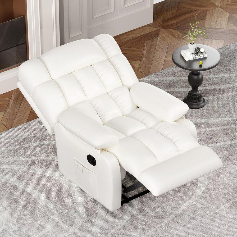 Lirago Beige Recliner with Side Pocket, Ergonomic, Recliner Sofa for ...