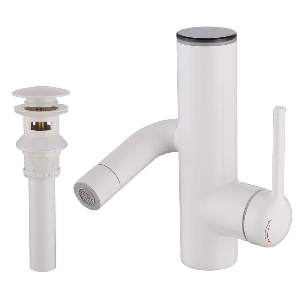 FLG Single Handle Single Hole Temperature Display Bathroom Faucet with ...