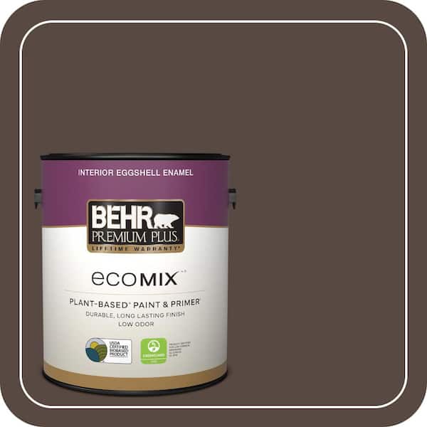BEHR PREMIUM PLUS 1 gal. #780B-7 Bison Brown Eggshell Enamel EcoMix ...