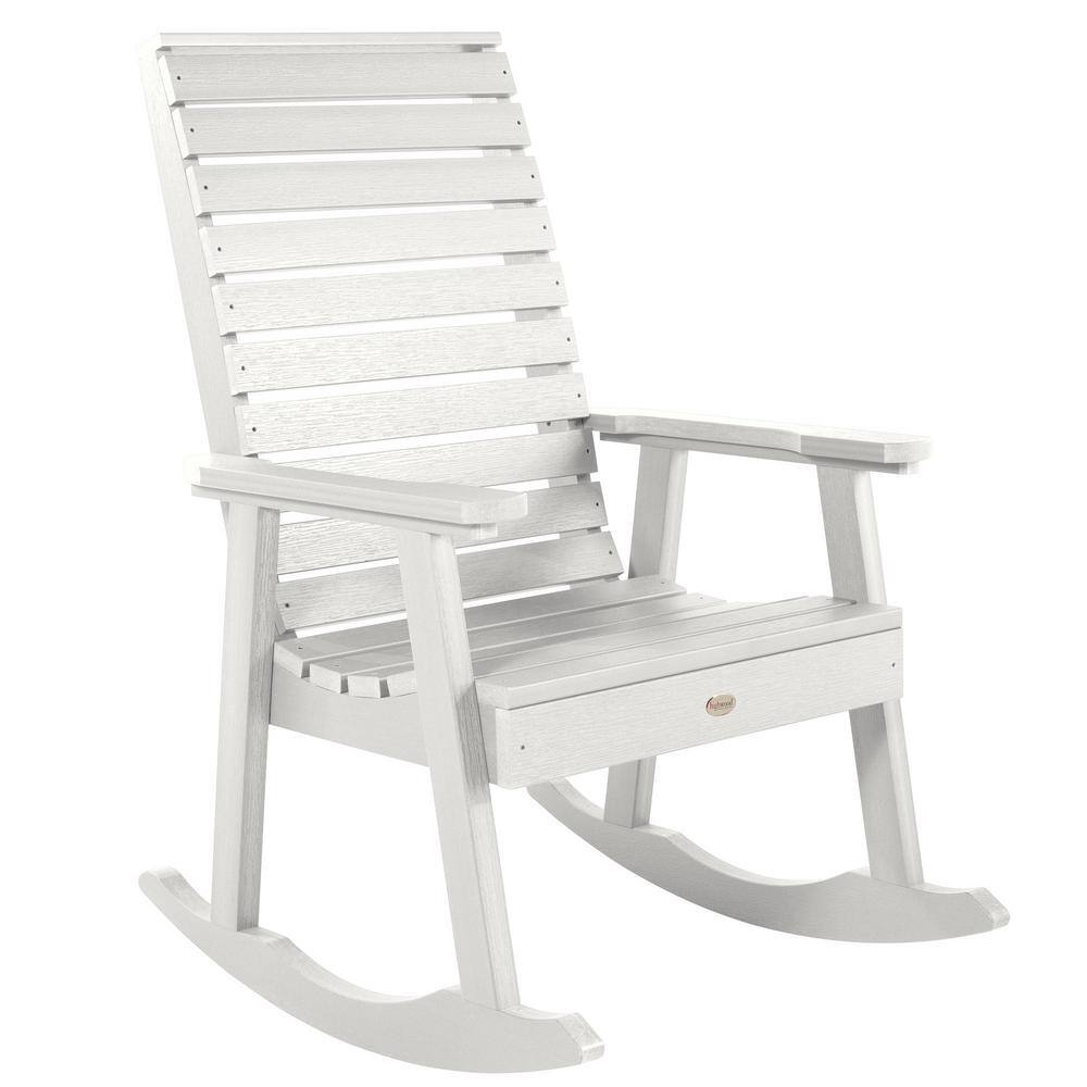 Highwood Weatherly White Recycled Plastic Outdoor Rocking Chair AD ...
