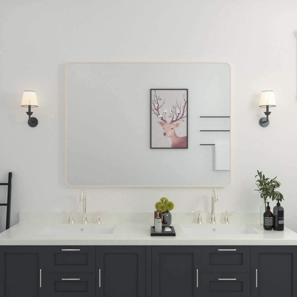 niveal 48 in. W x 36 in. H Rectangular Framed Wall Bathroom Vanity ...