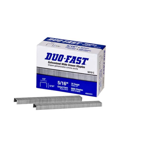 Duo-Fast 5/16 in. Leg 1/2 in. Crown 20-Gauge Galvanized Steel Staples ...