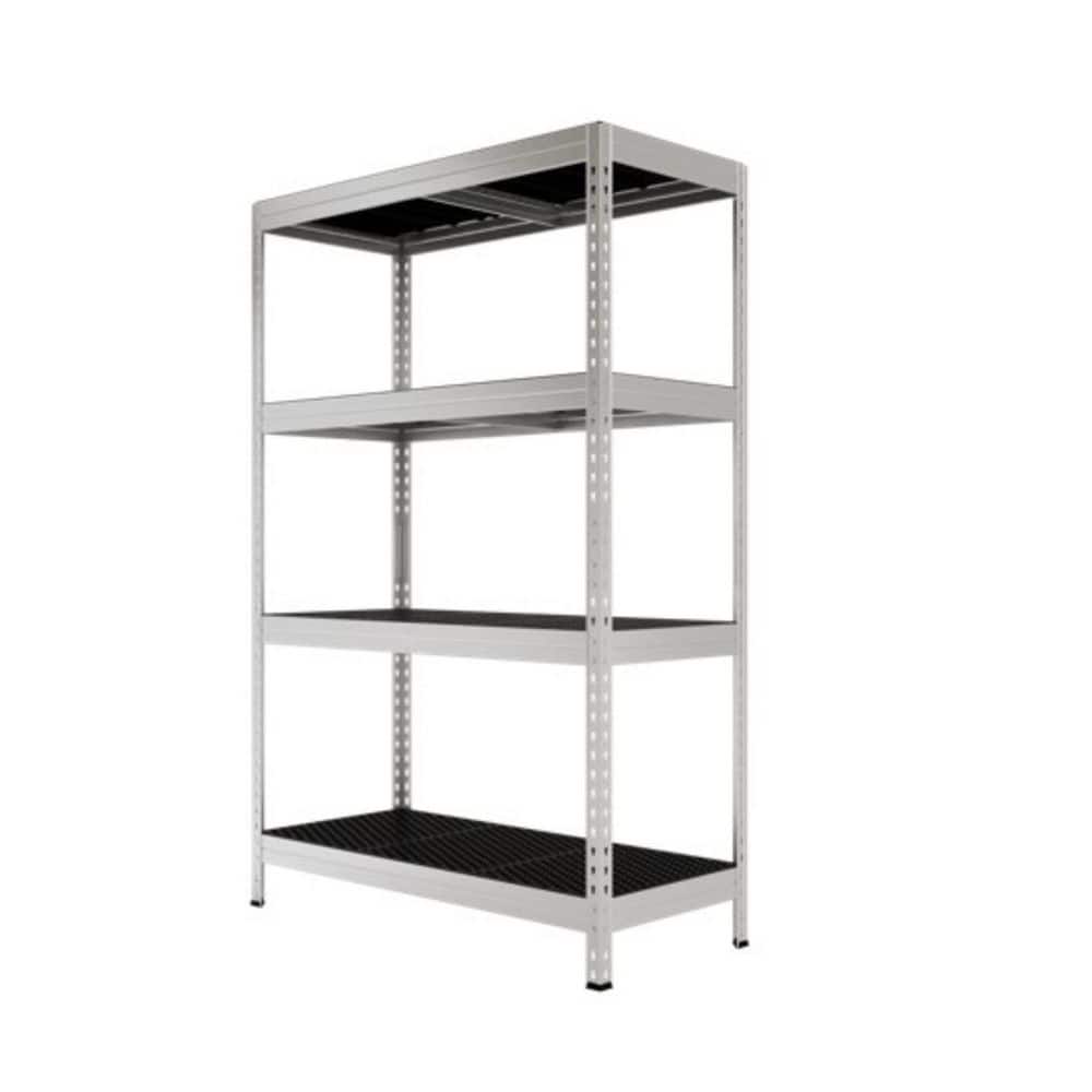 AR SHELVING All-Road 4-Tier Steel Storage Shelving Unit in Silver ...