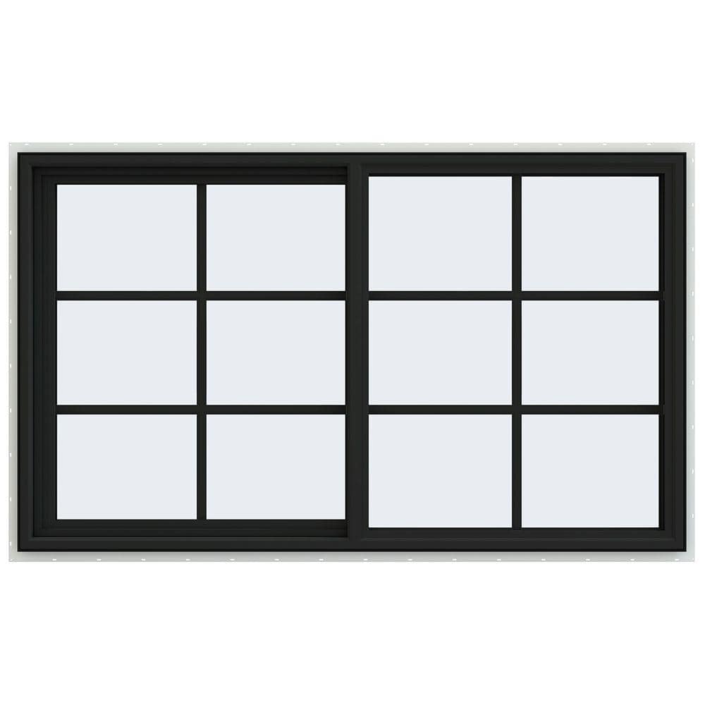 JELD-WEN 60 in. x 36 in. V-4500 Series Bronze Exterior/White Interior ...