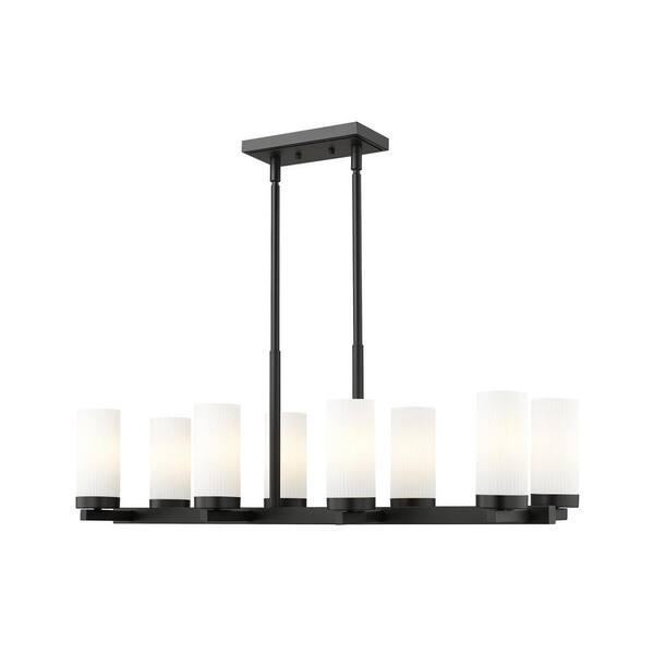 Danica 8-Light in Matte Black Linear Chandelier with no bulbs included ...