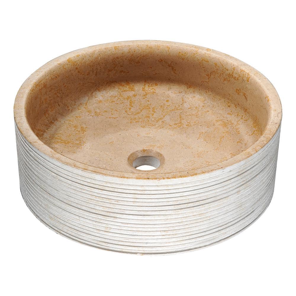 ANZZI Rune Natural Stone Vessel Sink in Classic Cream LS-AZ8238 - The ...