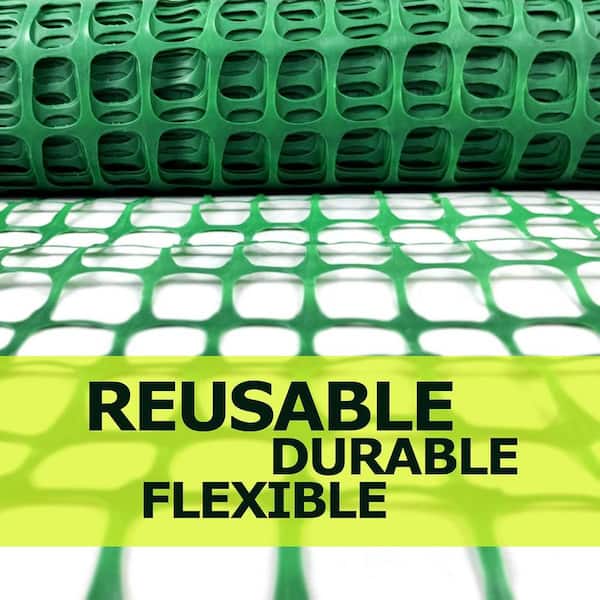 Ashman Online 4 ft. x 100 ft.Plastic Barrier Fence Green ...