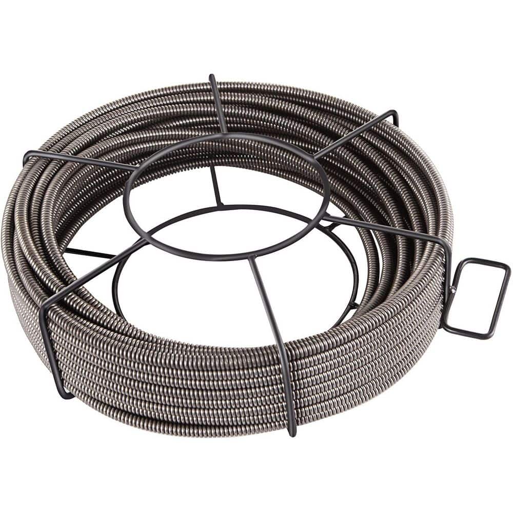 SKYSHALO Drain Cleaning Cable 75 ft. x 3/8 in. Solid Core Cable Sewer ...