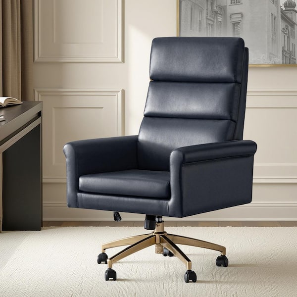 JAYDEN CREATION Athena Polyester Swivel Task Chair in Navy with ...