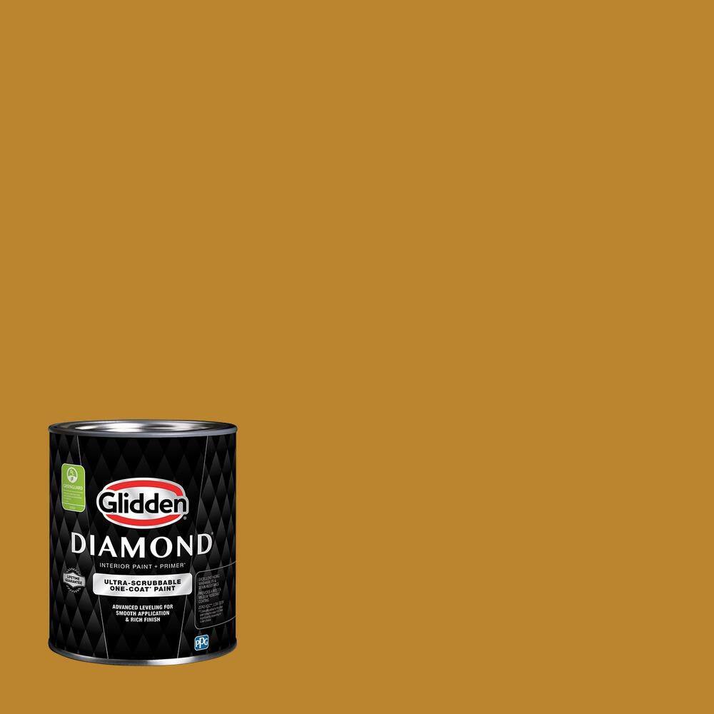 Glidden Diamond 1 qt. PPG1208-7 Gothic Gold Eggshell Interior Paint ...