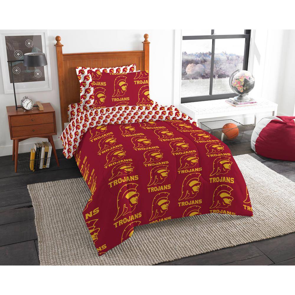 THE NORTHWEST GROUP NCAA Multi-Color Rotary USC 5-Pieces Twin Bed in ...