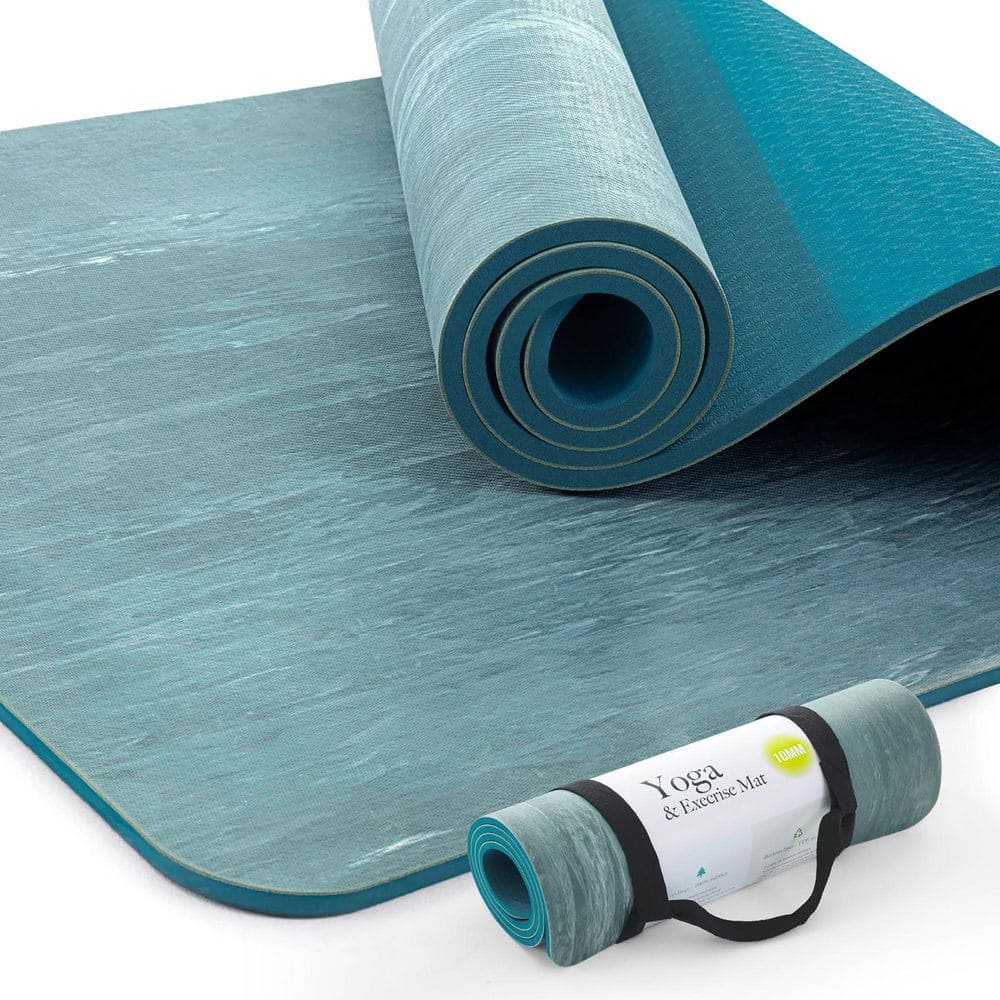 Pagoda Blue 24 in. W x 72 in. L x 0.39 in. T Natural Rubber Gym ...