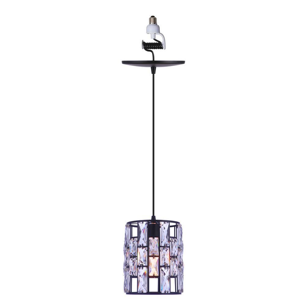 Worth Home Products Instant Pendant Light 6 In. Matte Black Recessed ...