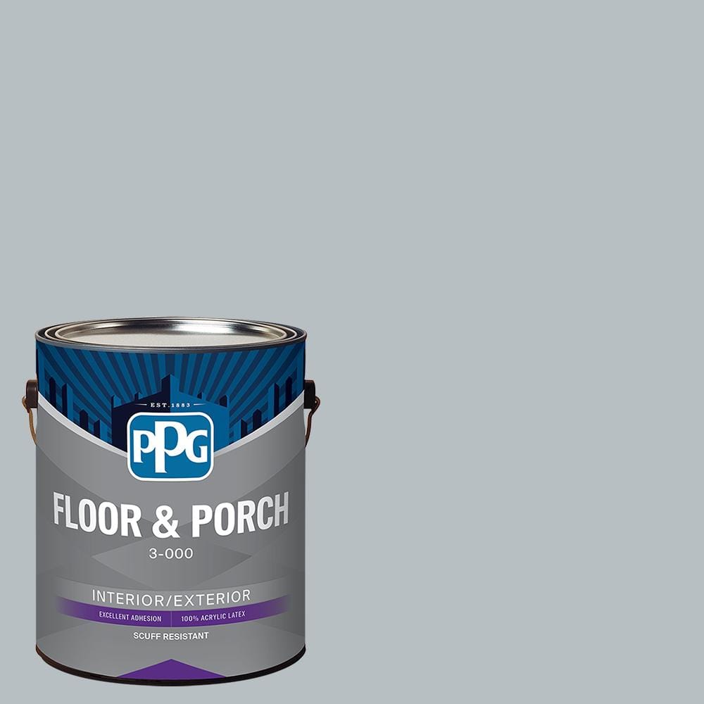 PPG 1 gal. PPG1012-4 Gray Frost Satin Interior/Exterior Floor and Porch ...