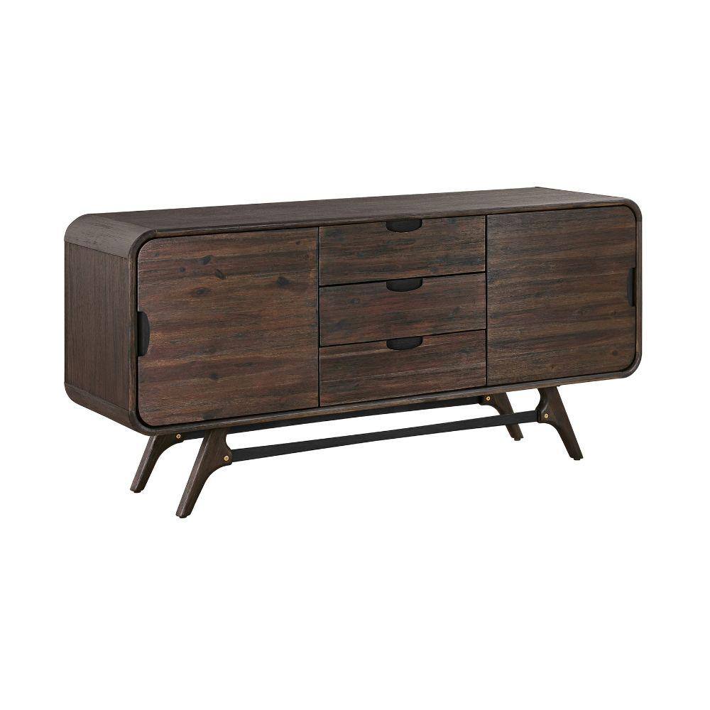 Benjara Brown Wood Top 18 in. Sideboard with 3 Drawers BM293112 - The ...