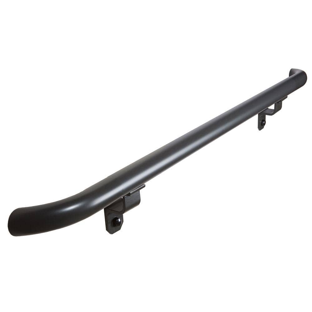 EZ Handrail 8 ft. Charcoal Bronze Aluminum Round with Curved Ends ...