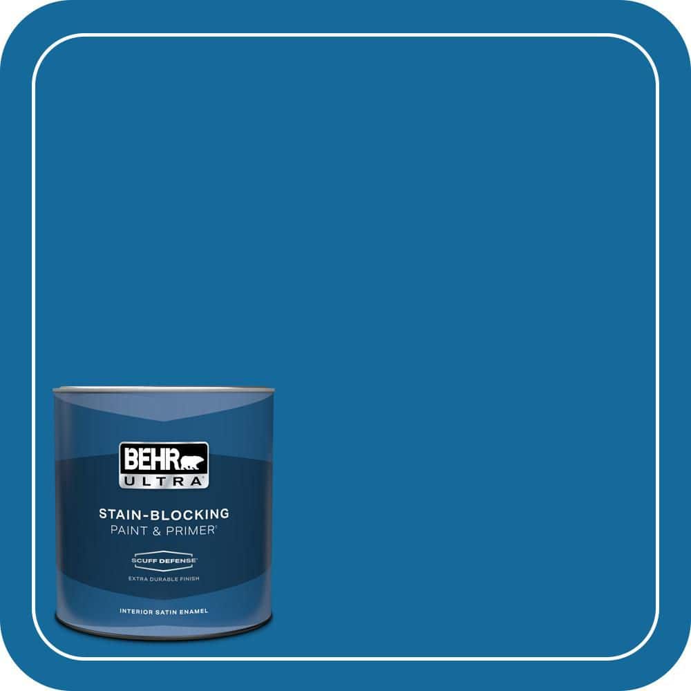 BEHR ULTRA 1 qt. #P500-7 Cosmic Cobalt Extra Durable Satin Enamel ...