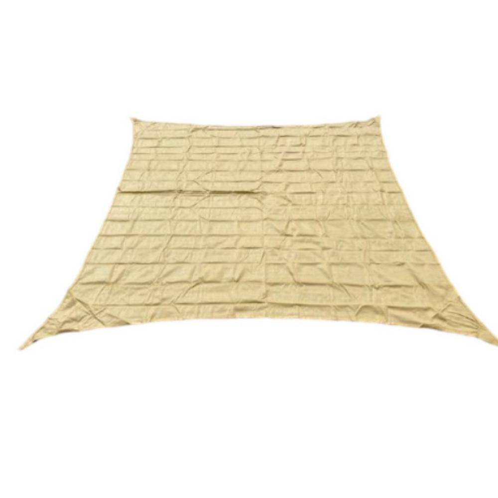 Ejoy 20 ft. x 20 ft. 185 GSM Sand Rectangle UV Block Sun Shade Sail ...