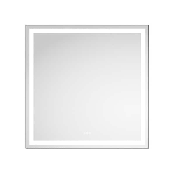 48 in. W x 48 in. H LED Light Square Frameless Wall Bathroom Vanity ...
