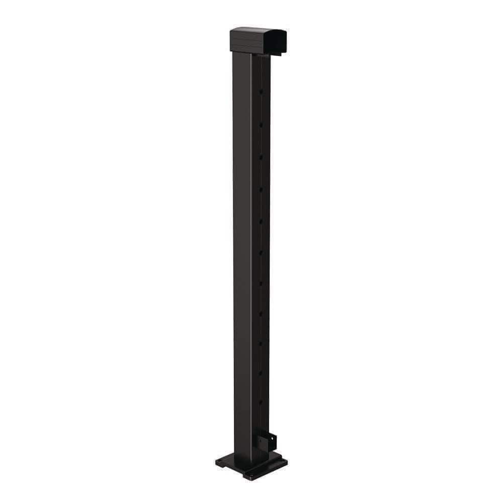 PEAK 36 in. H Aluminum End Post Kit in Matte Black for Cable Deck ...
