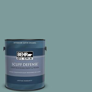 BEHR ULTRA 1 qt. #PMD-35 Blue Agave Semi-Gloss Enamel Exterior Paint ...