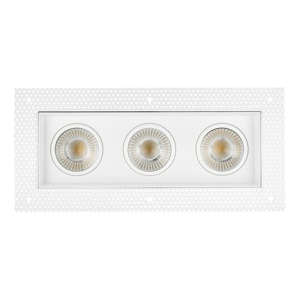 Maxxima 4 in. 3 Head Trimless LED Slim Square Recessed Anti-Glare ...