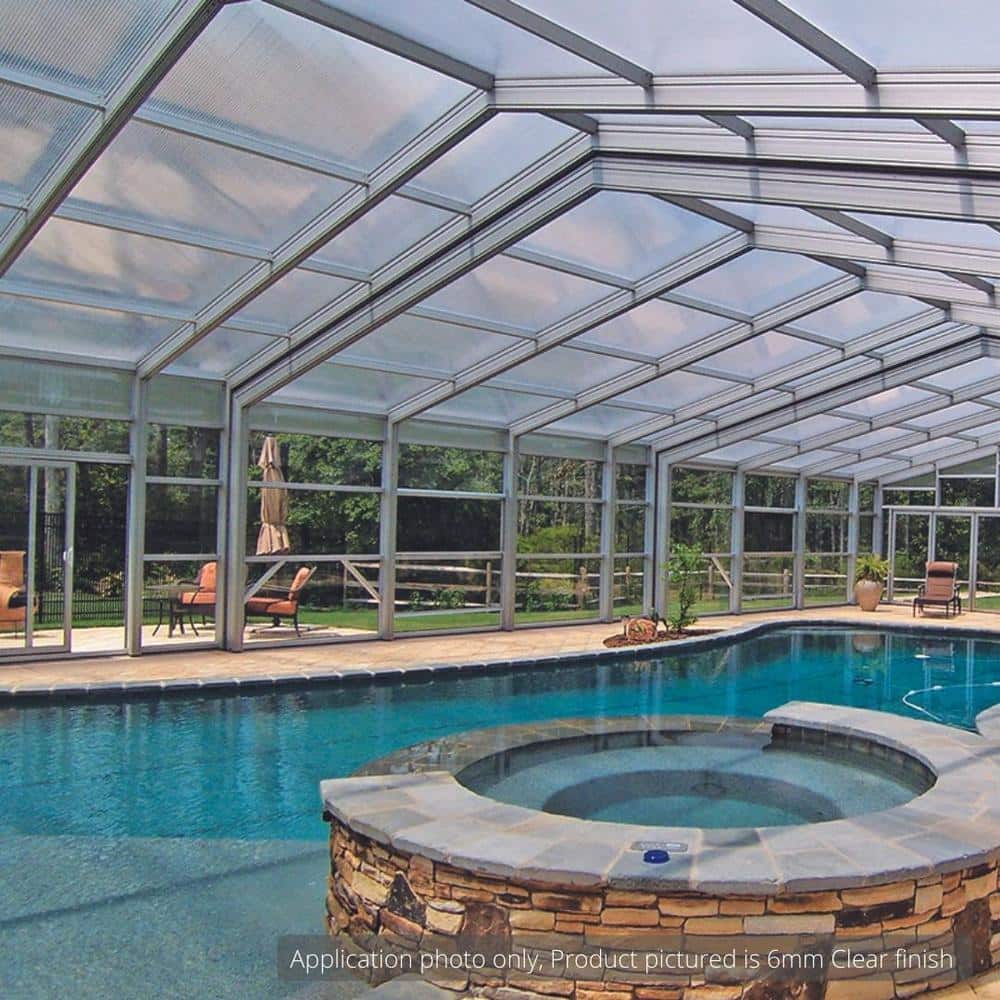 Buy Thermoclear 48 in. x 96 in. x 1/4 in. (6mm) Clear Hammered Glass ...