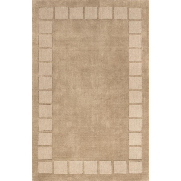 RUGS USA Petra High-Low Wool-Blend Fawn 3 ft. x 5 ft. Indoor/Outdoor ...