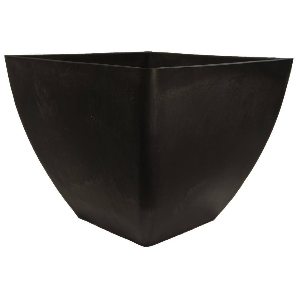 RTS Home Accents 16 in. Square Indoor/Outdoor Graphite Polyethylene ...