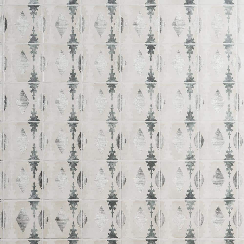 Ivy Hill Tile Paula Purroy Catalan Aztec Gray 5.11 in. x 5.11 in. Matte ...