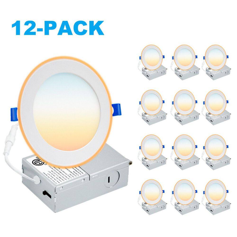 KOAOEIRS 6 in. Canless Adjustable CCT Integrated LED Recessed Ceiling ...