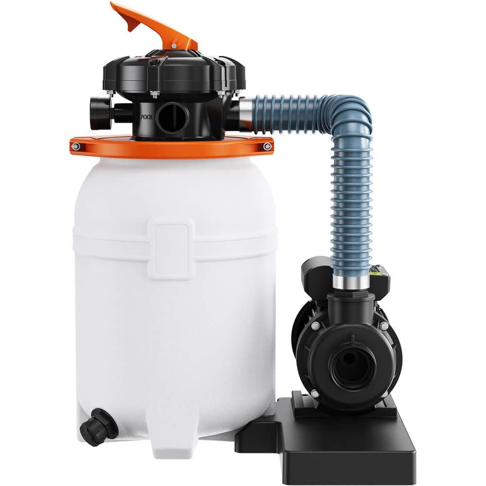 SKYSHALO Sand Filter Pump for Above Ground Pools 10in. 1585 GPH 0.33 HP ...