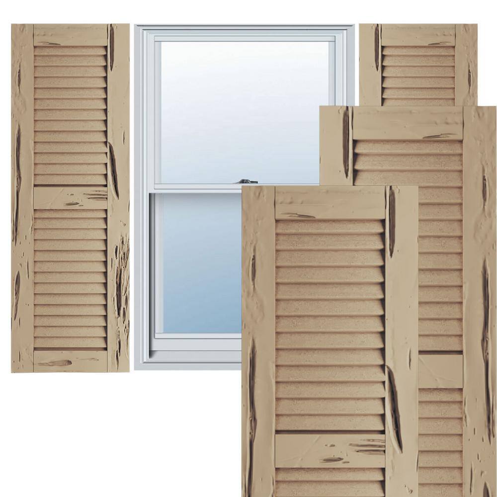 Ekena Millwork 12 in. x 40 in. Timberthane Polyurethane 2-Equal Louver ...