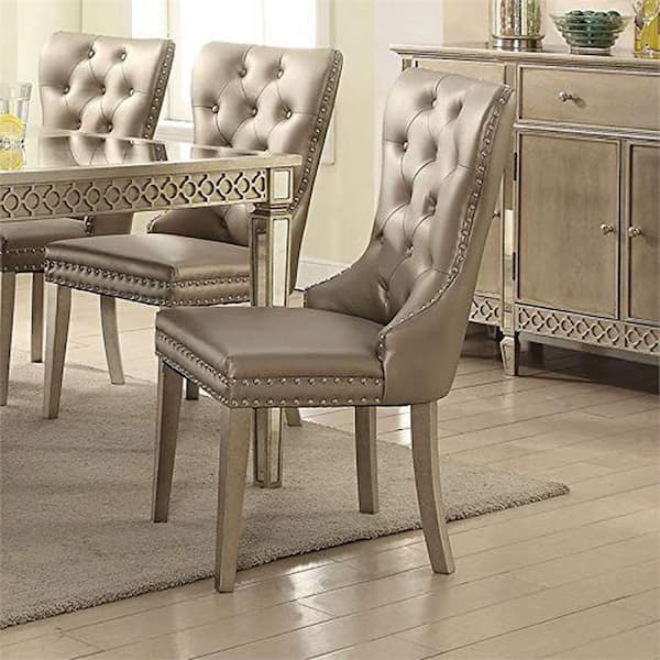HOME IMPORTS EMPORIUM White Linen Side Chair (Set of 2) with space ...