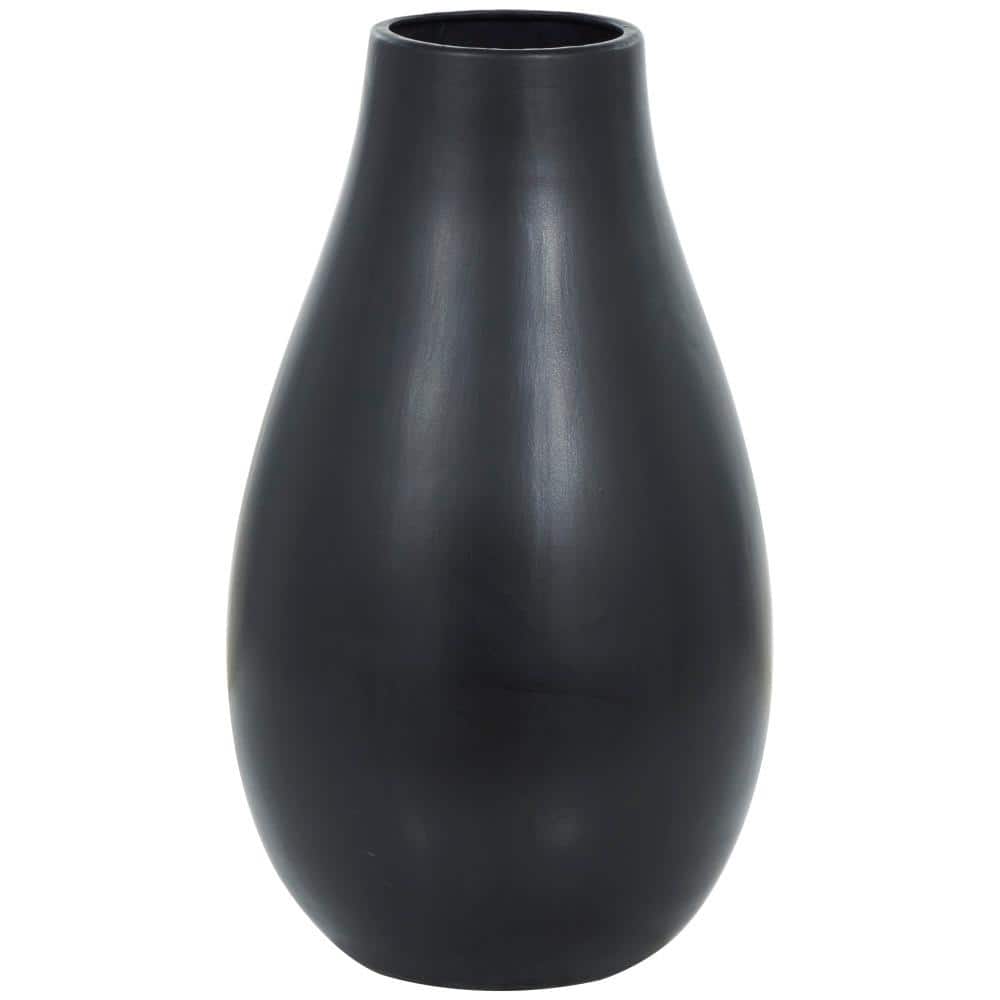 Litton Lane 28 in. Black Minimalistic Floor Ceramic Decorative Vase ...